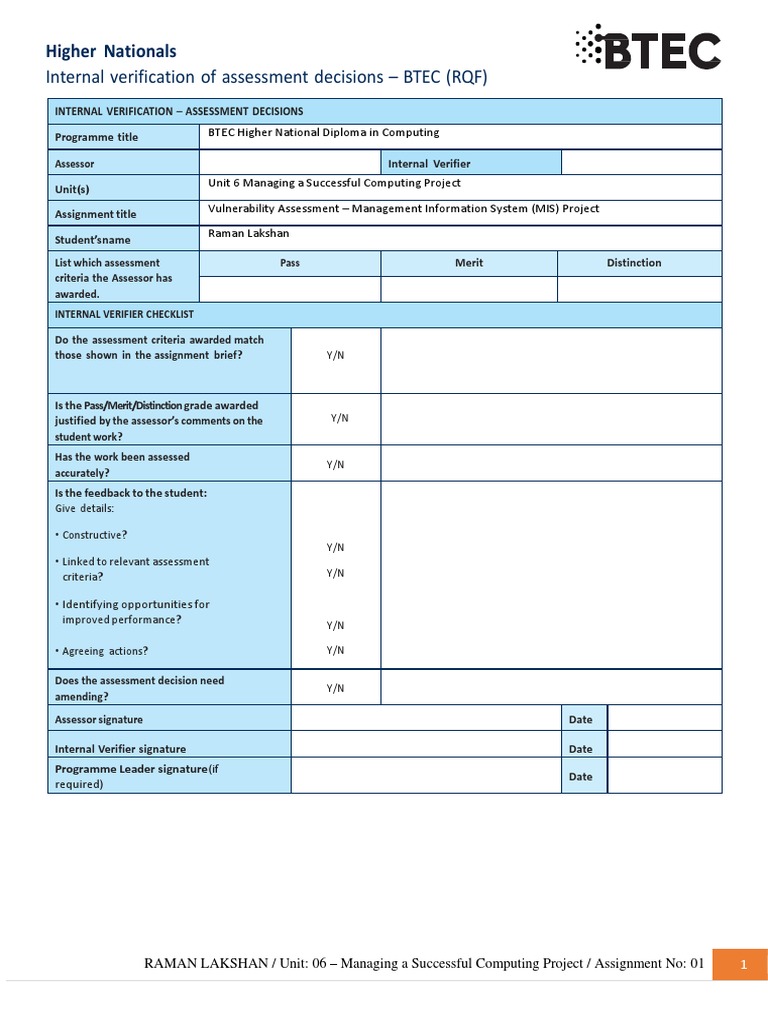 Unit 6 Managing A Successful Computing Project | Download Free PDF ...