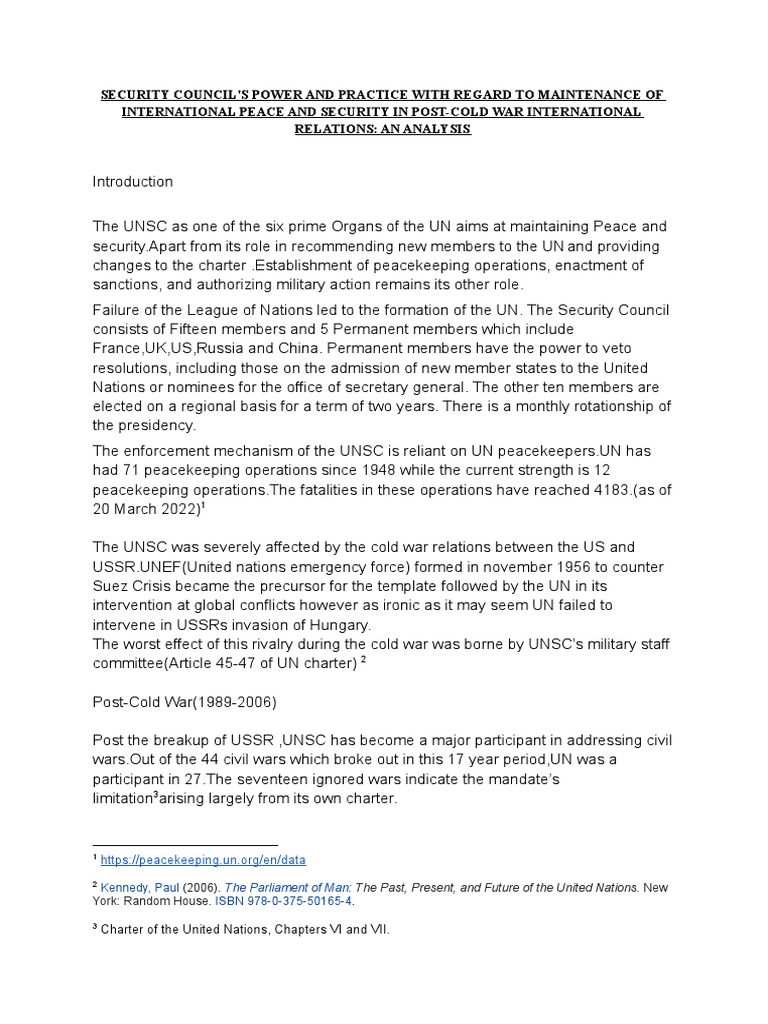 UNSC (Sample) | PDF | United Nations Security Council | World Politics