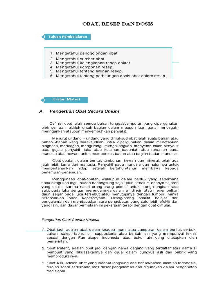 Materi Obat Dan Resep | PDF