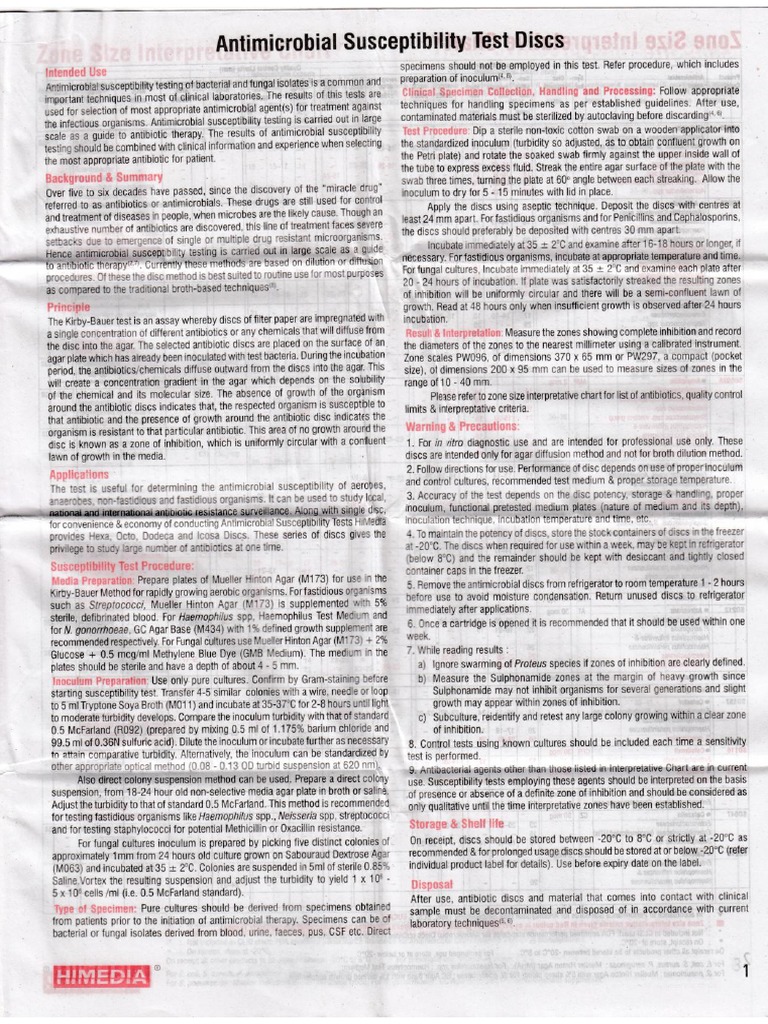 Antibiogram Result Interpretation Chart | PDF | Immunology | Gram ...