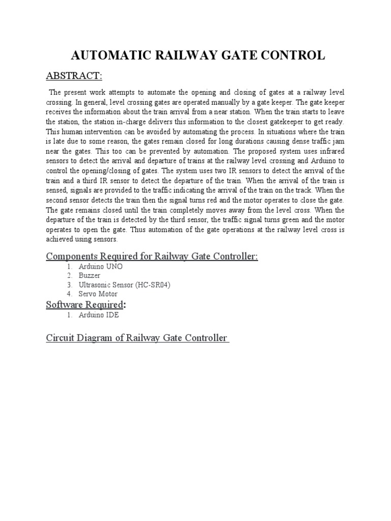 Automatic Railway Gate Control | PDF | Traffic | Automation