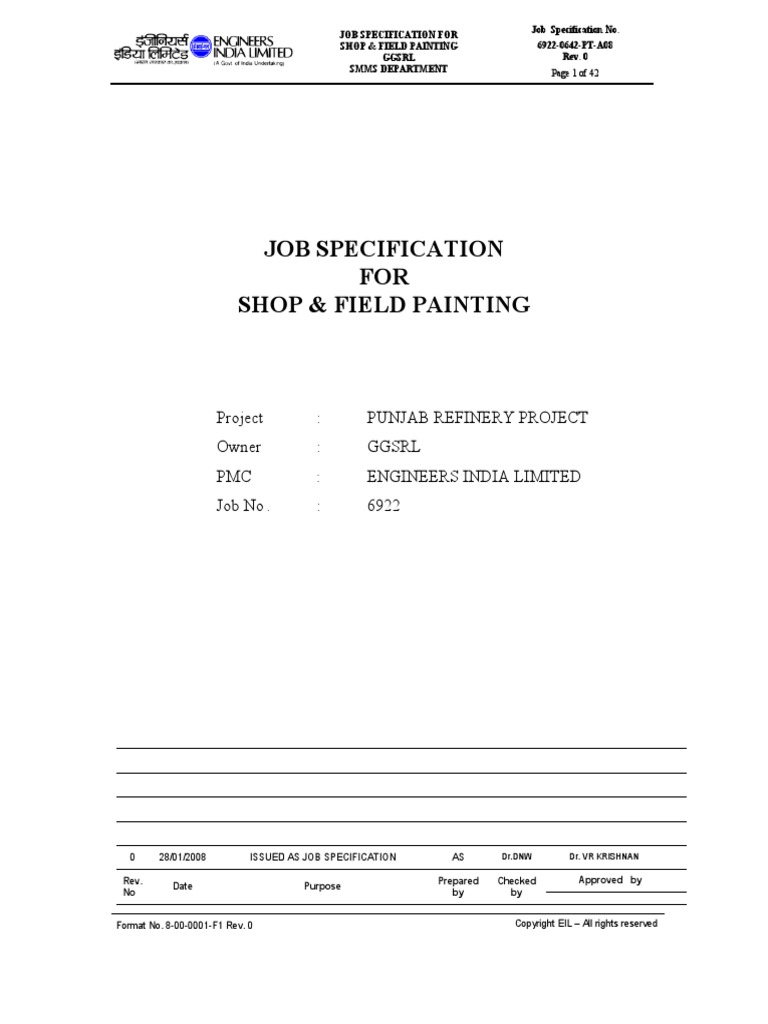 Painting specification6922-0642-PT-A08 | PDF | Paint | Pipe (Fluid ...