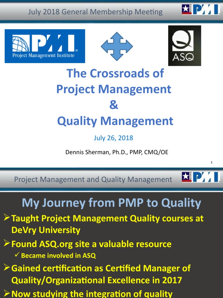 Project Management and Quality Management | PDF | Quality Management ...