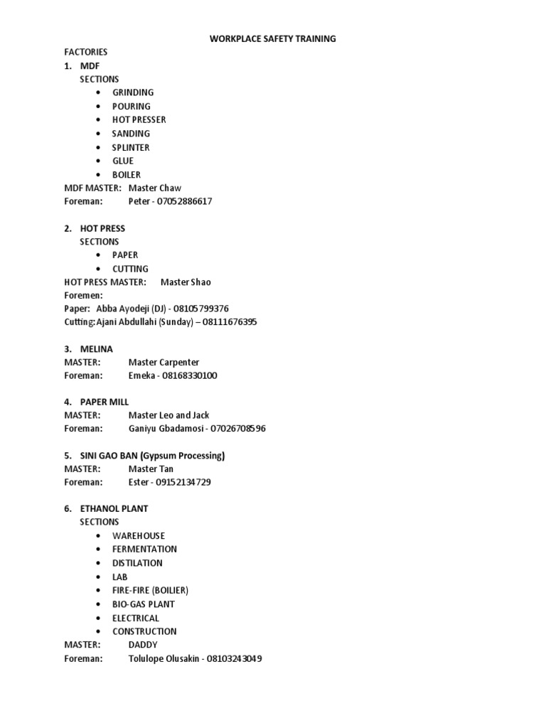 Workplace Safety Training | PDF