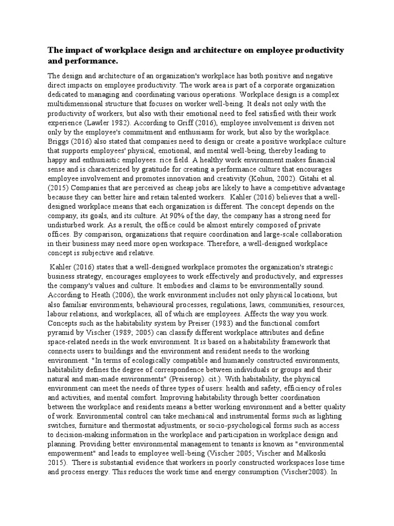 Workplace Design's Impact on Productivity | PDF | Employment | Natural ...