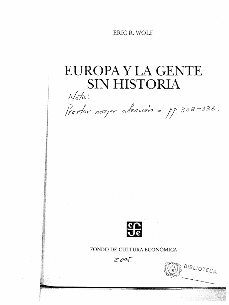 Europa y La Gente Sin Historia | PDF
