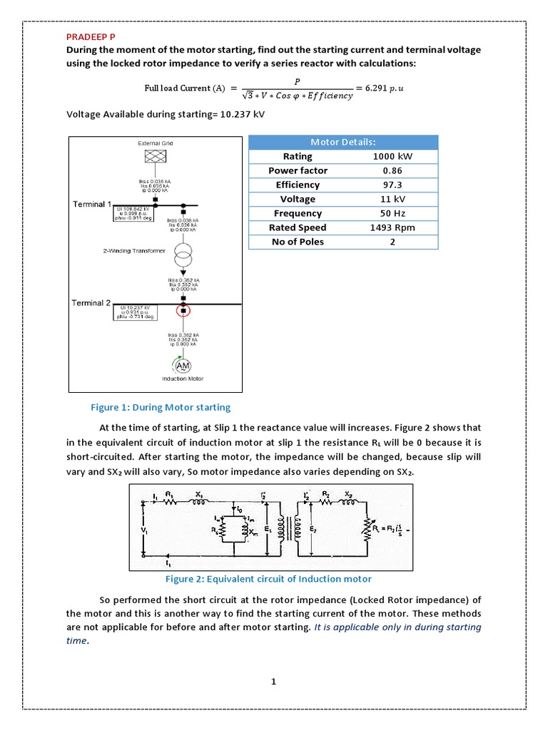 Locked Rotor Impedance Using Series Reactor | PDF | Electric Motor ...