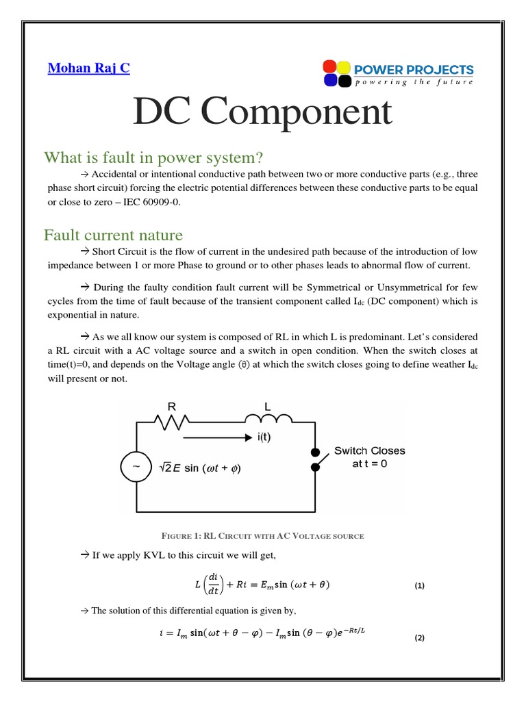 DC Component: What Is Fault in Power System? | PDF | Direct Current ...