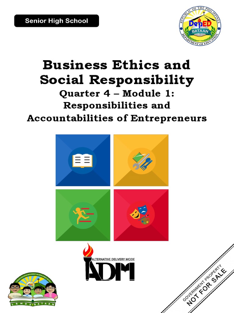 Business Ethics and Social Responsibility: Quarter 4 - Module 1 ...
