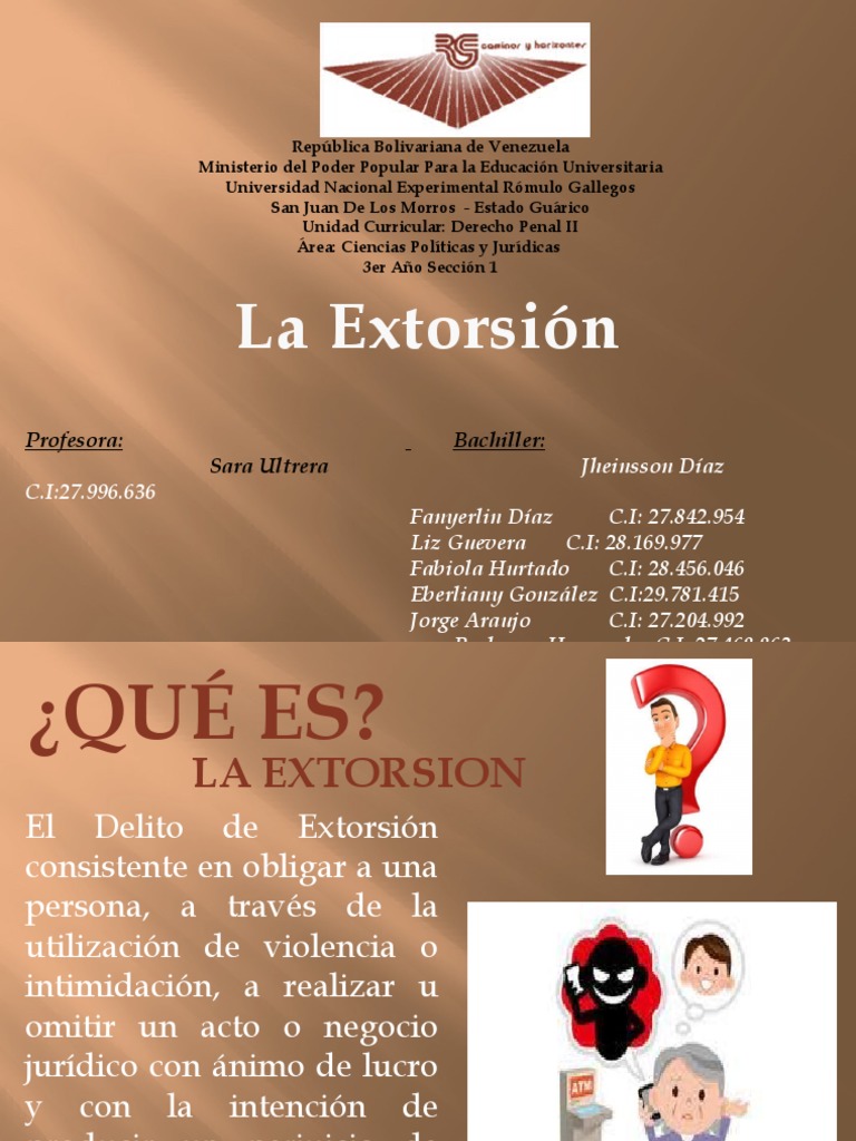 Delito de Extorsión: Definición y Clases | PDF | Extorsión | Crimen y ...