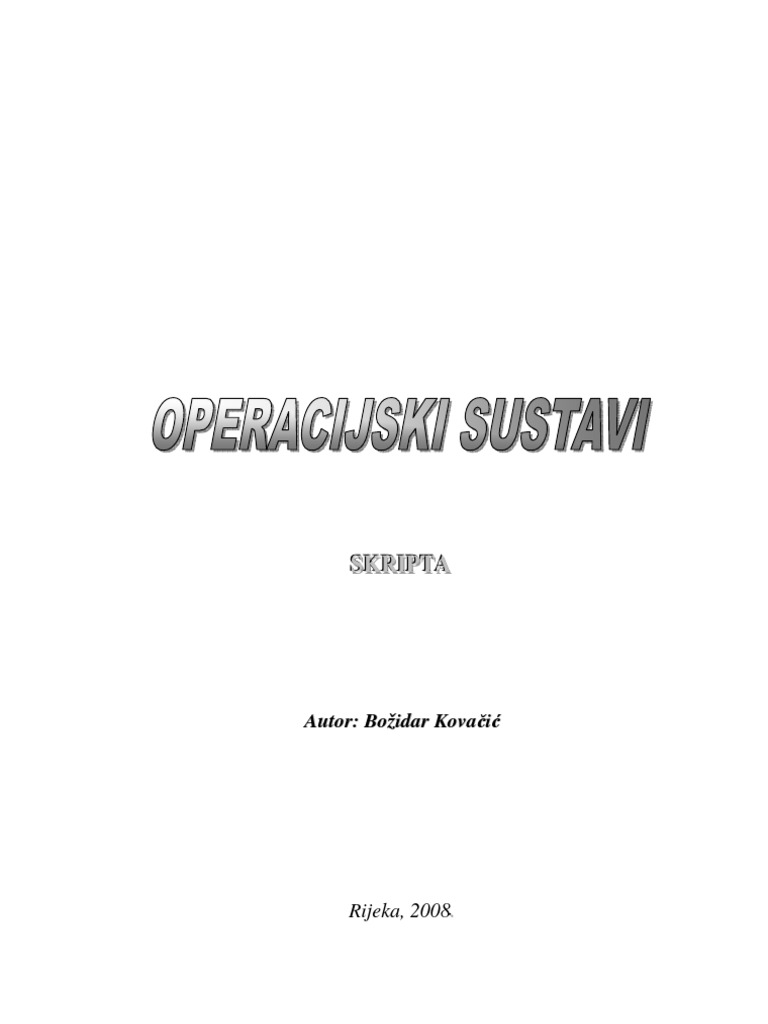 Operacijski Sustavi - Skripta | PDF