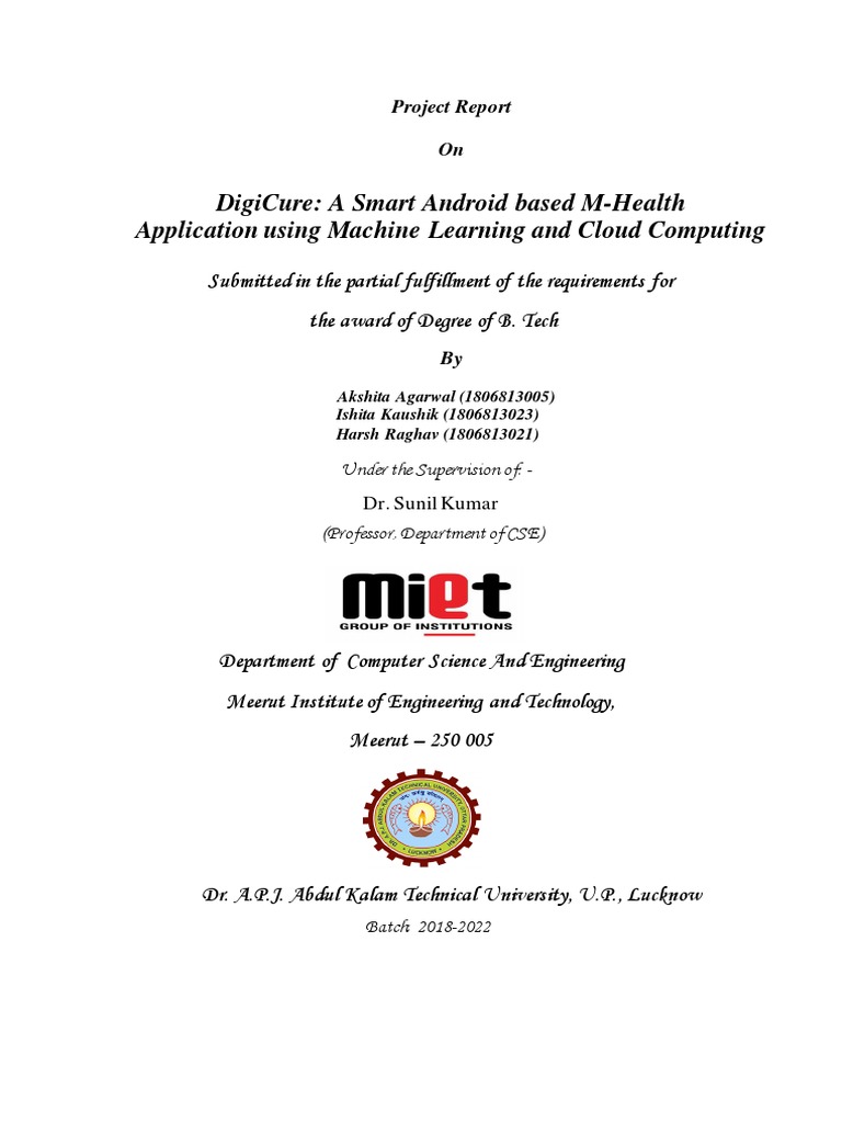 Digicure: A Smart Android Based M-Health Application Using Machine ...