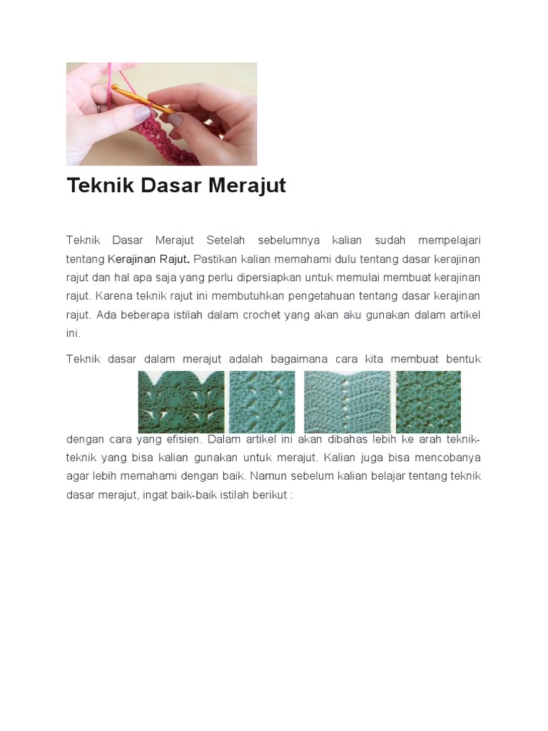Teknik Dasar Merajut | PDF
