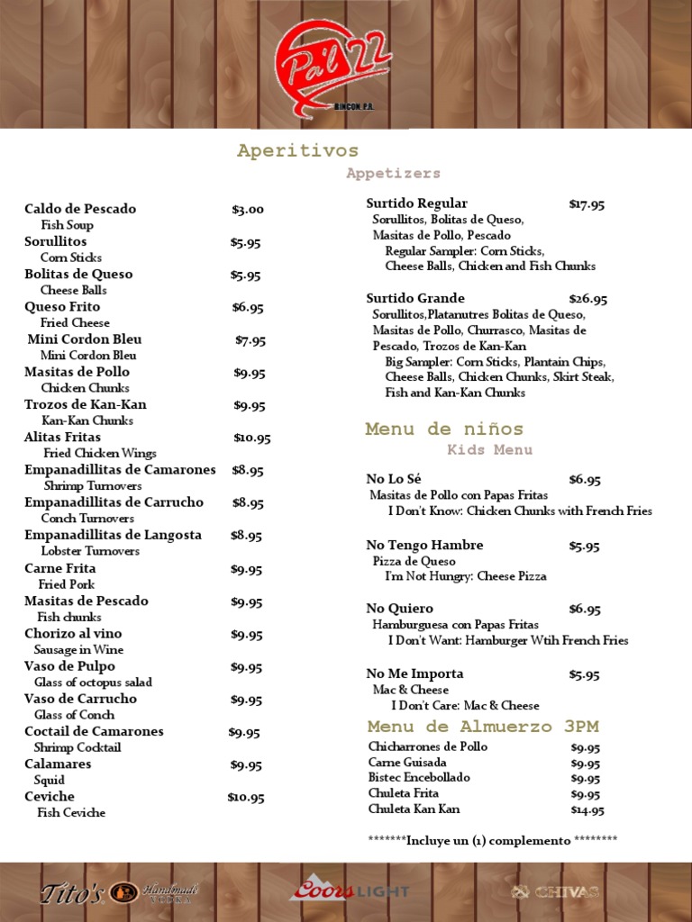 Menu Pal 22 Marzo 2022 | PDF | Hamburgers | Meat