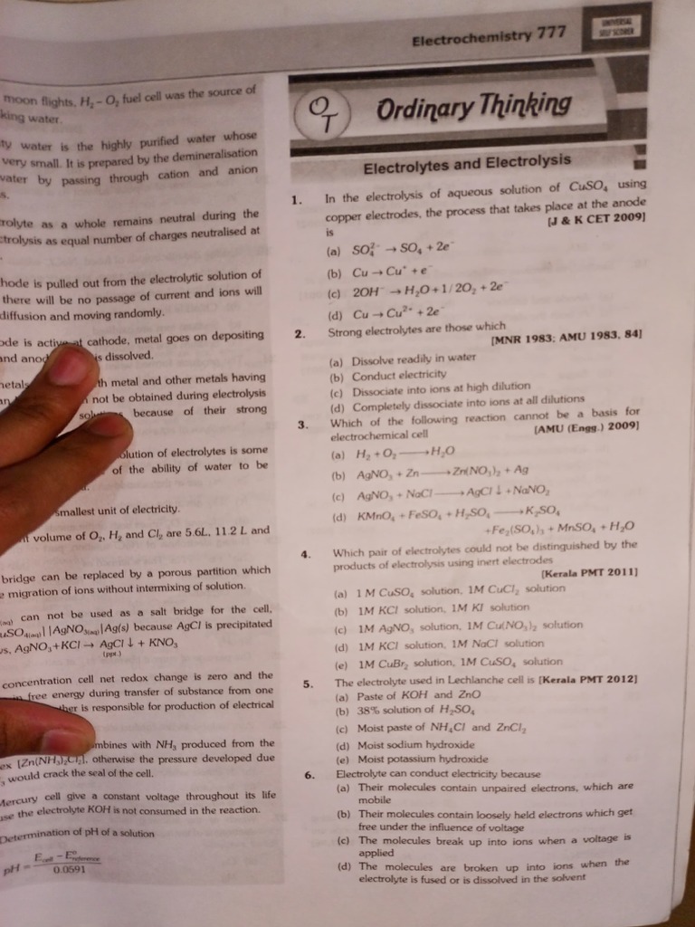 Electrochemistry Errorless 1 | PDF