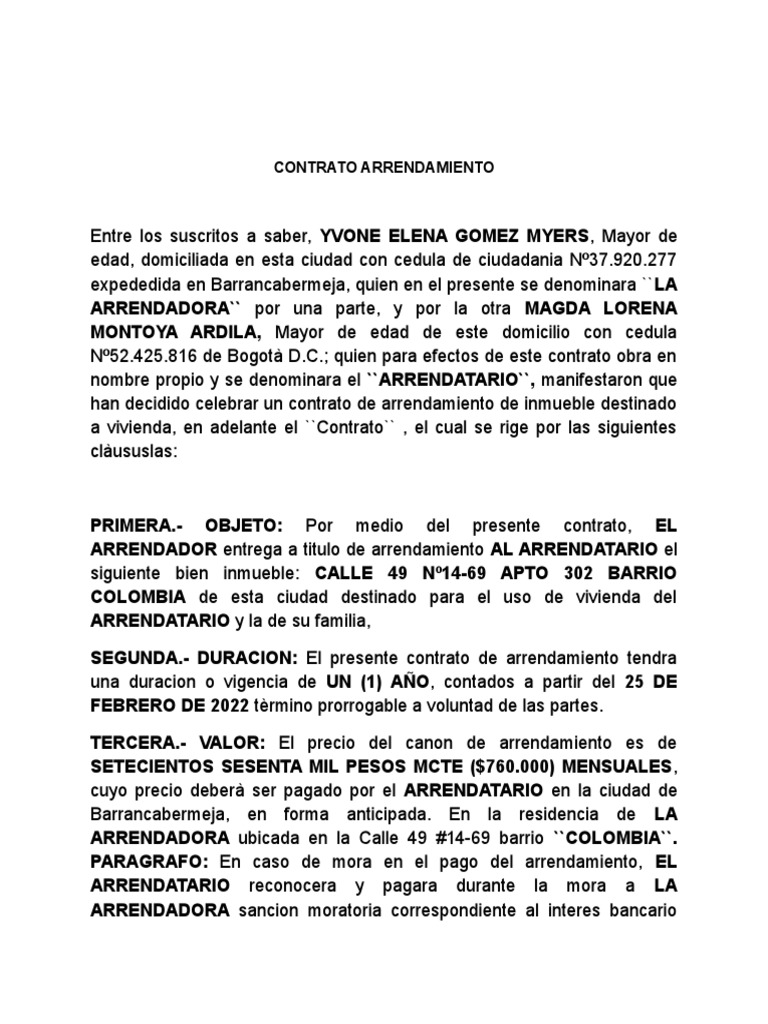 Contrato Arrendamiento Codeudor | PDF | Derecho empresarial | Conceptos legales