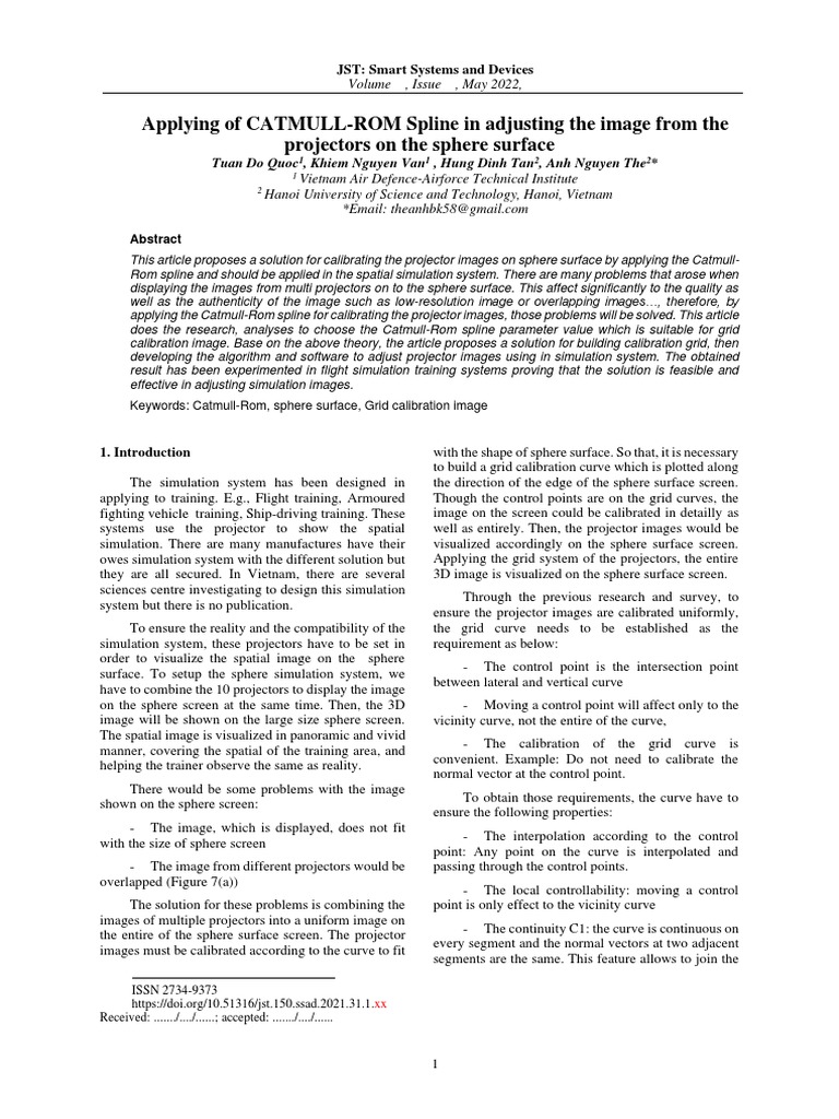 Applying of CATMULL-ROM Spline in Adjusting The Image From The ...