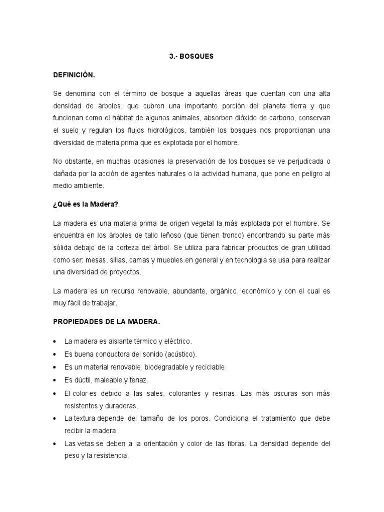 TEMA #3 DE Tercero | PDF | Madera | Los bosques
