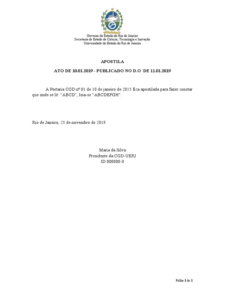 Apostila da Portaria CGD nº 01/2015 | PDF