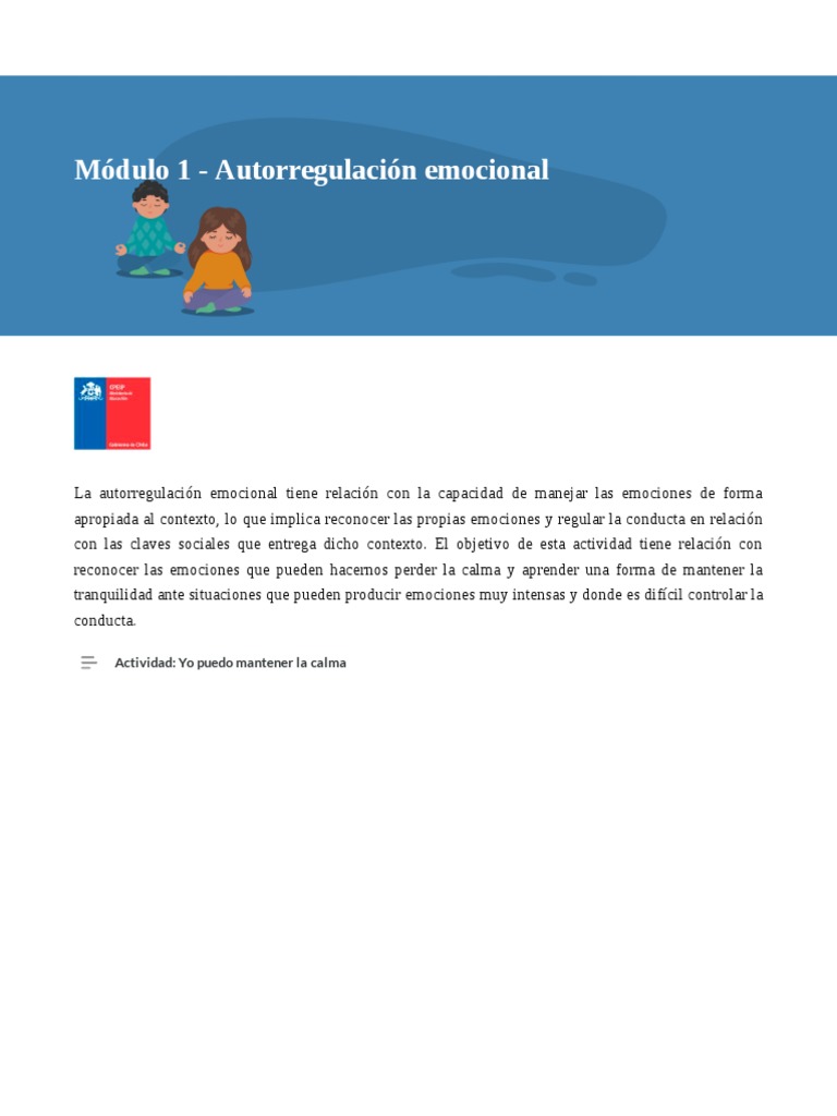 Modulo 1 Autorregulacion Emocional 7E1nqaMv | PDF | Las emociones ...