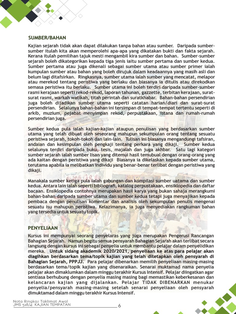 Nota Ringkas Taklimat Awal Jms 5284 Kajian Tempatan Format Kajian ...