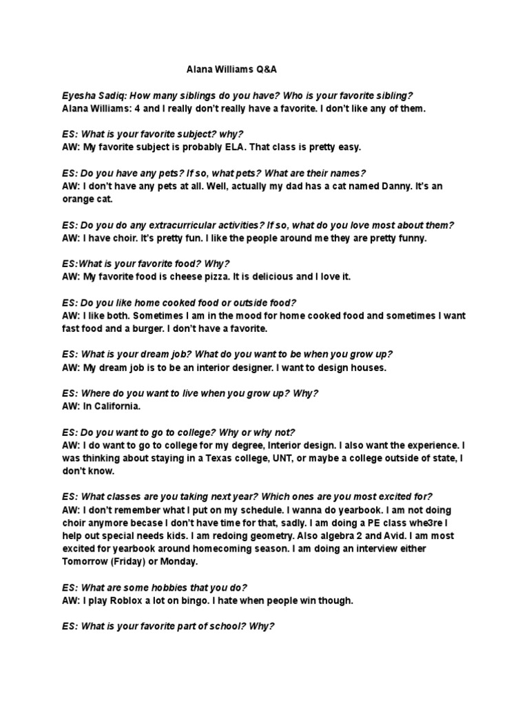 Classmate Interview | PDF