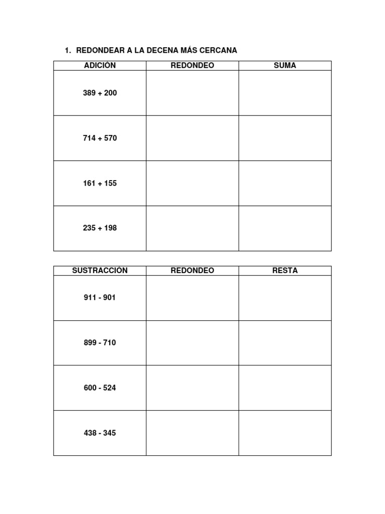 Hoja De Trabajo Para Redondear A Centenas 6 Formas De Redondear