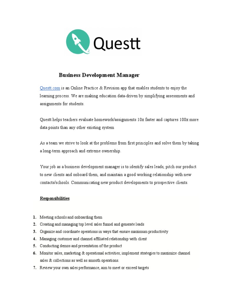 Business Development Manager Profile | PDF