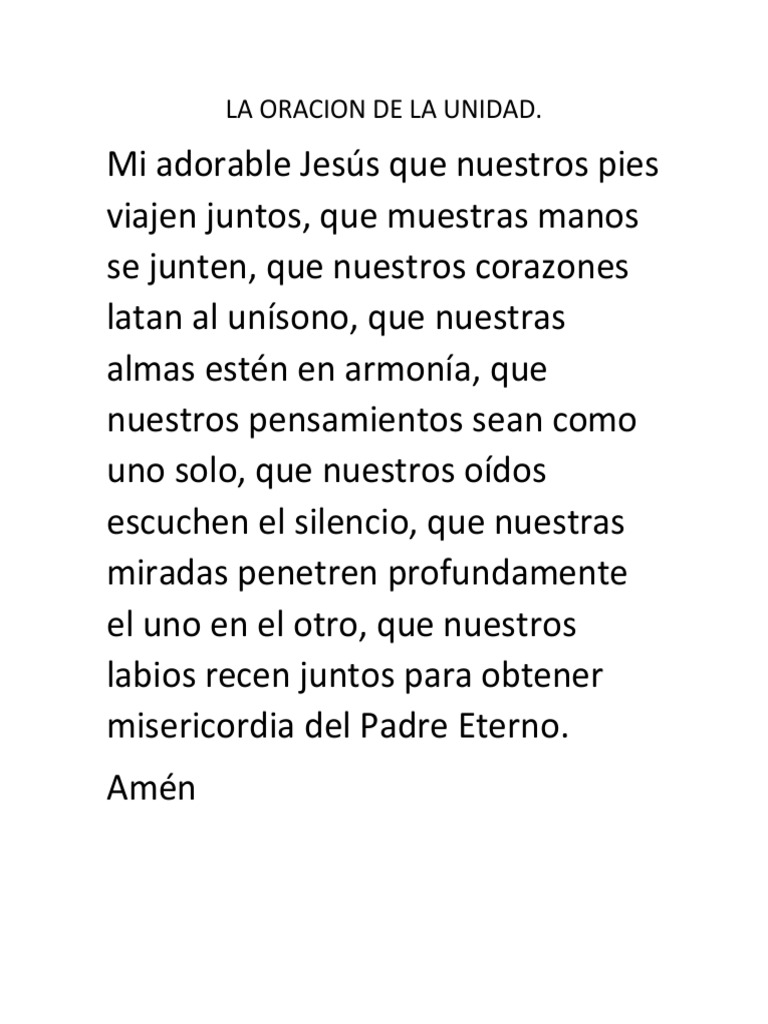 La Oracion de La Unidad | PDF