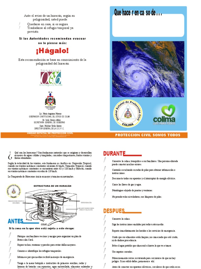 Folleto Huracan | PDF | Ciclones tropicales | Herida