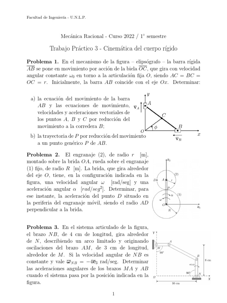 TP3Cinem Tica Del Cuerpo R Gido | PDF | Engranaje | Rotación