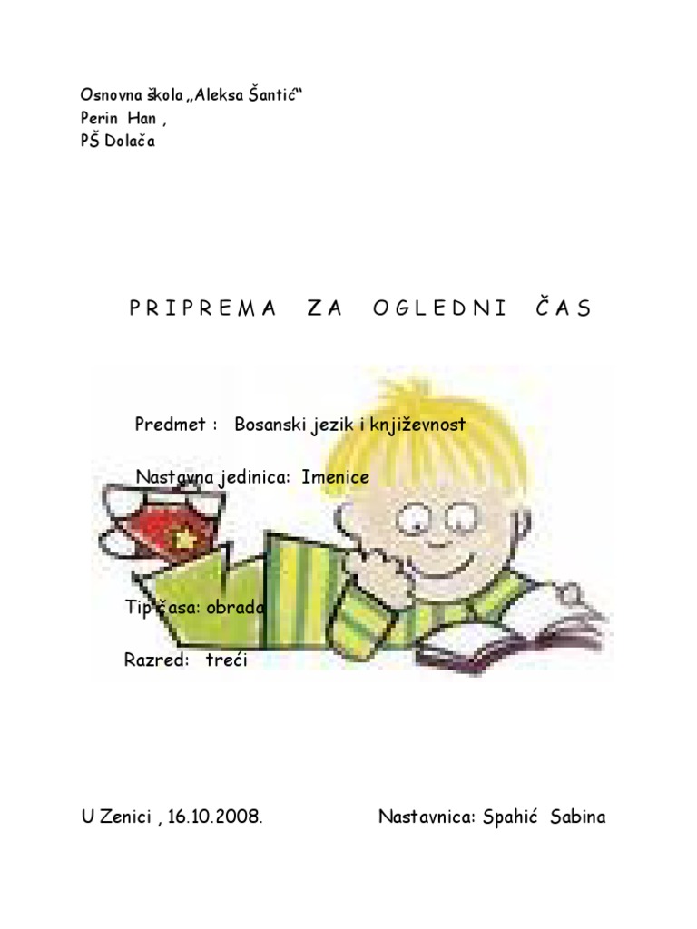 Priprema Za Ogledni Cas | PDF