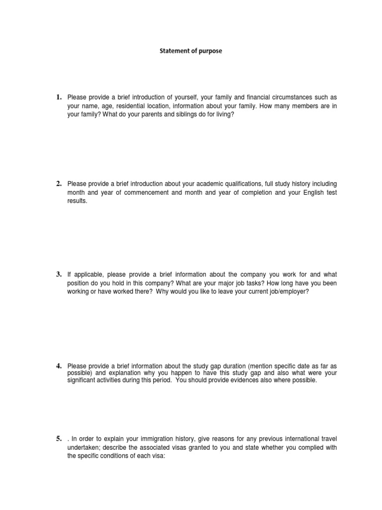 SOP Questions | PDF | Travel Visa | Academic Degree