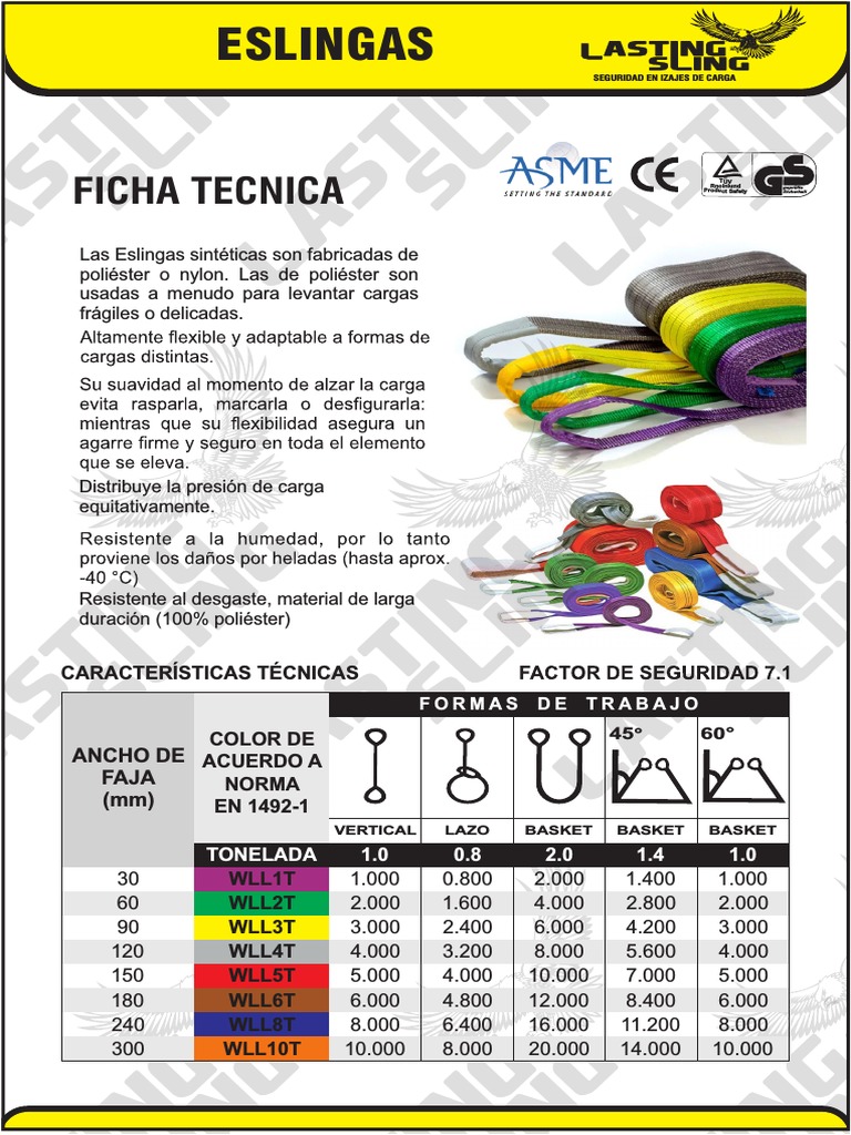 Ficha Tecnica Slinga | PDF