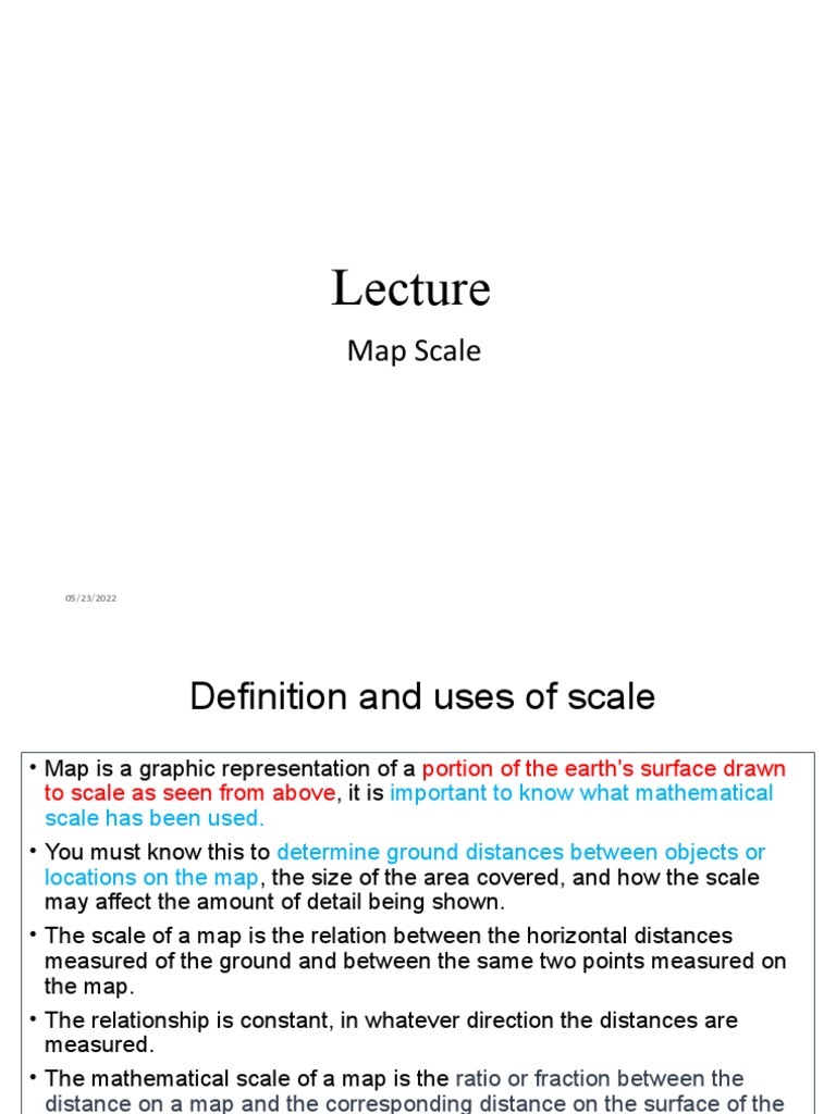 Lecture 4 Map Scale | PDF | Map | Area