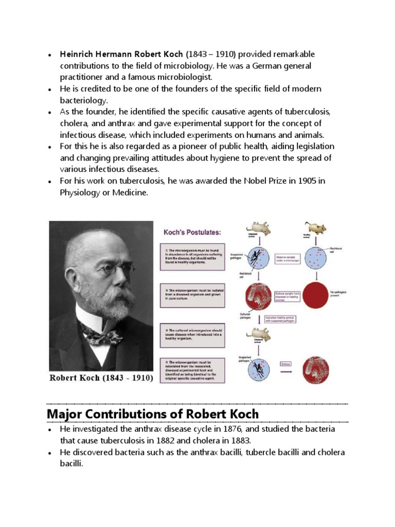 Heinrich Hermann Robert Koch | PDF | Bacteria | Immunology