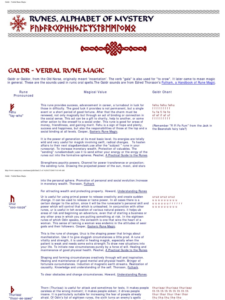 Galdr - Verbal Rune Magic | PDF | Runes | Magic (Paranormal)