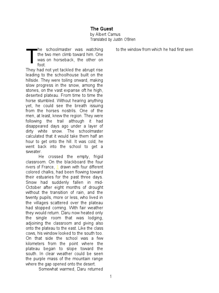 the-guest-camus | PDF | Snow
