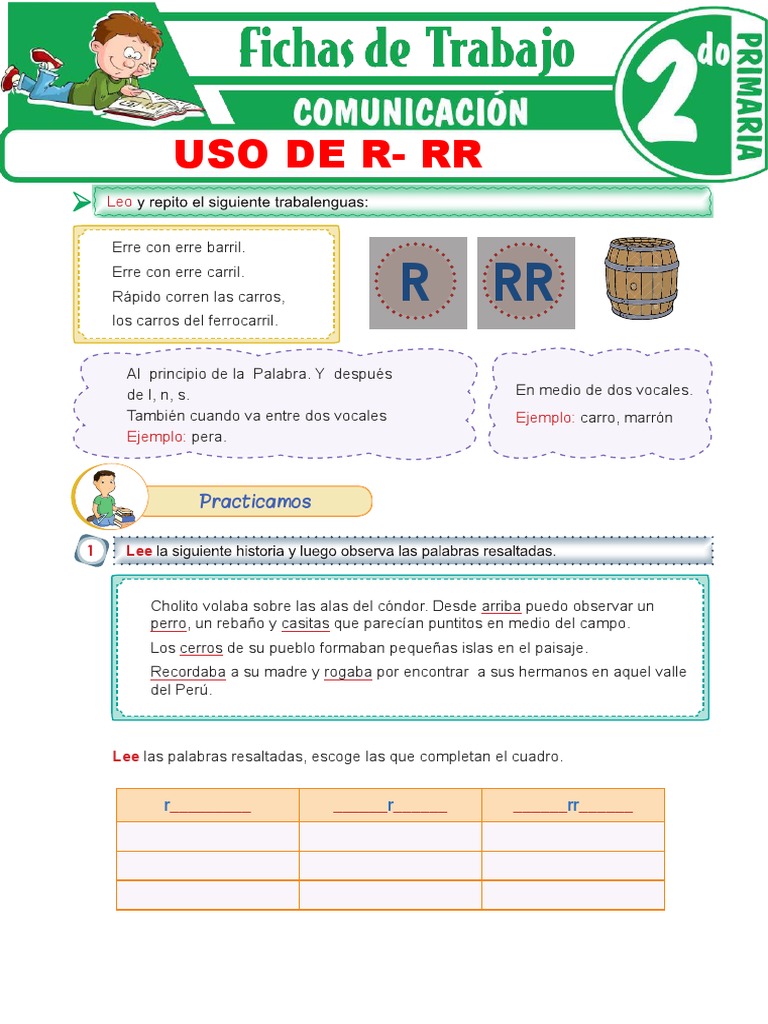 Uso de R RR para Segundo Grado de Primaria | PDF