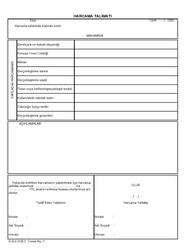 Harcama Talimati | PDF