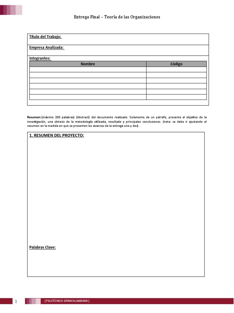 Formato de Documento ENTREGA - FINAL | PDF | Teoría | Business