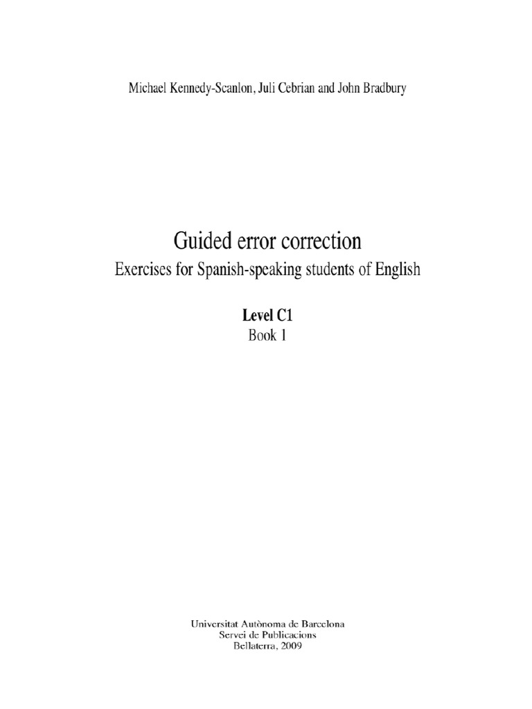 Guided Error Correction C1. Book 1 | PDF