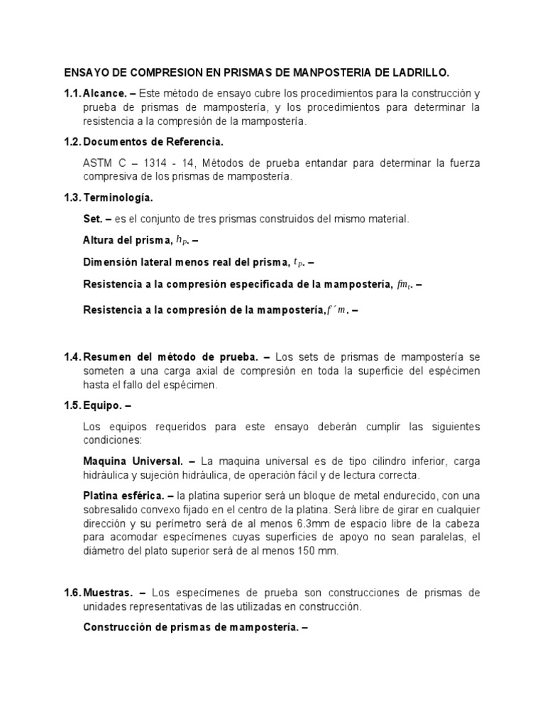 Astm C 1314 | PDF | Metrología | Física Aplicada e Interdisciplinaria
