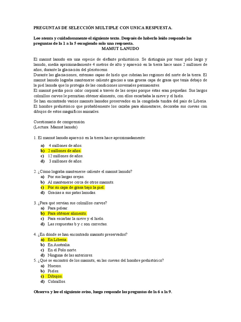 Preguntas de Selección Multiple Con Unica Respuesta 2 | PDF