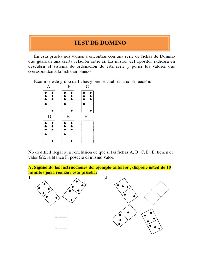 Psicotecnico Test Domino | PDF | Métodos y materiales de enseñanza