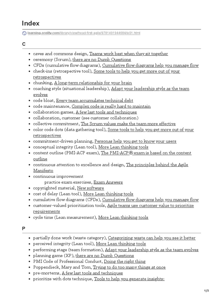 Index | PDF | Scrum (Software Development) | Agile Software Development