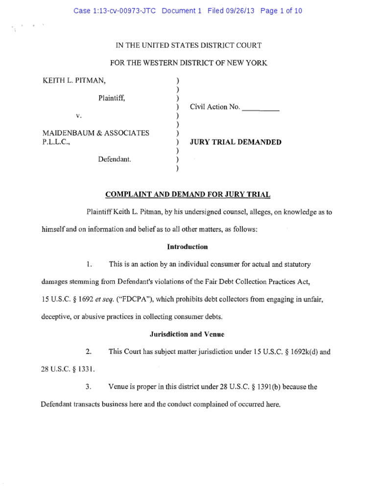 Betty Maxey - Keith Pitman Lawsuit Against Maidenbaum | PDF | Lawsuit ...