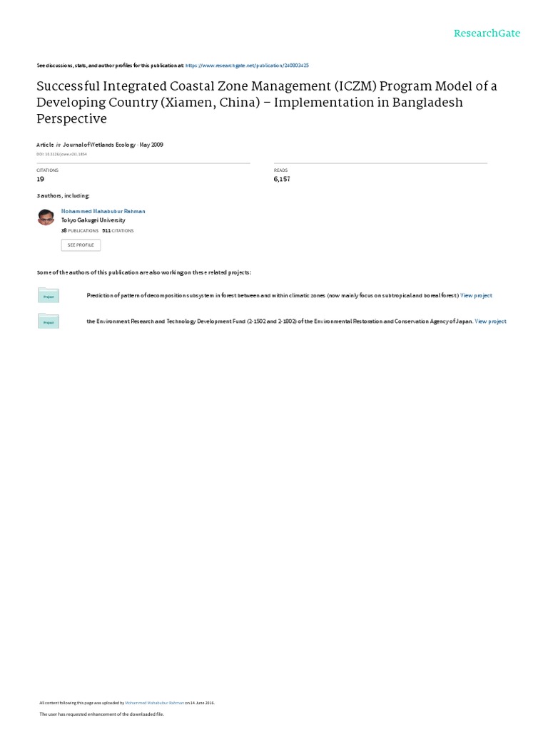 Successful Integrated Coastal Zone Management ICZM | PDF ...