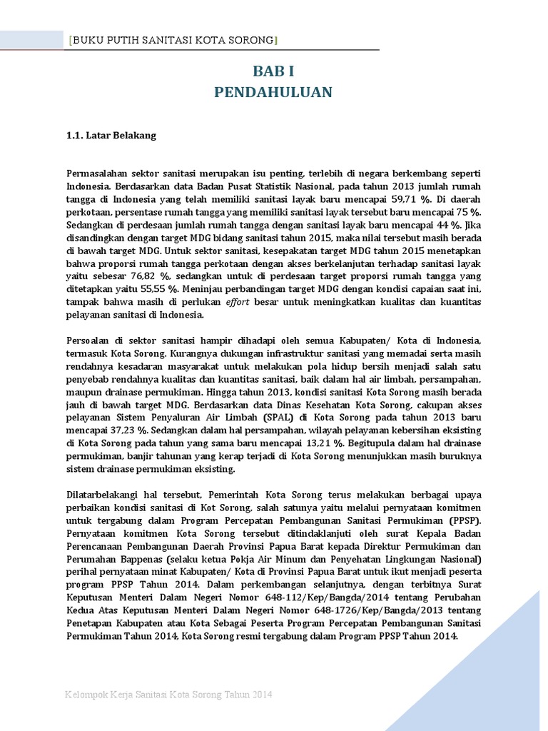 Kota Sorong - BPS Bab 1 | PDF