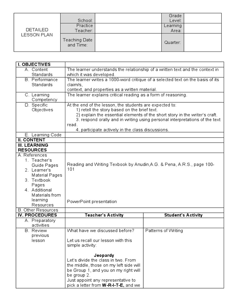 Short Story DLP | PDF | Plot (Narrative) | Narration